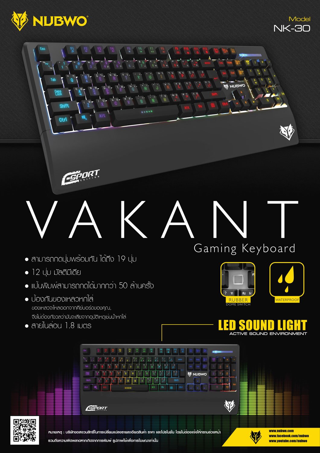 USB KEYBOARD NUBWO NK-30 VAKANT BLACK | Advice จ.กรุงเทพฯ A030 ...