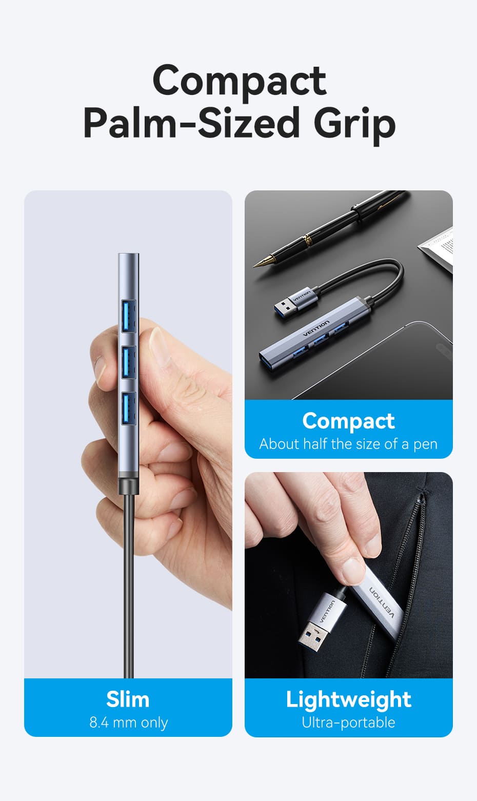 4 Port USB HUB v3.0 VENTION CK0HB (Black) | Advice จ.นครราชสีมา สาขา ...