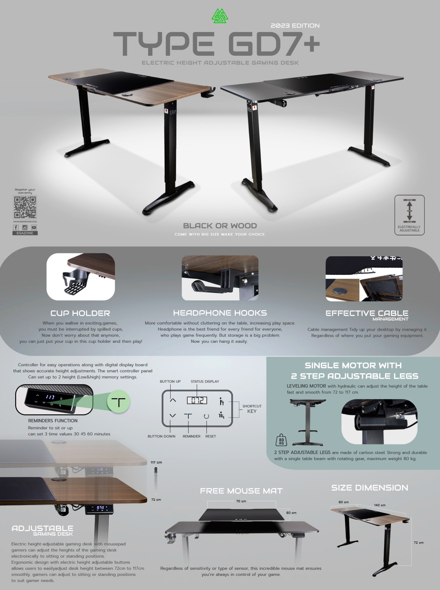 DESK EGA TYPE GD7 PLUS (BLACK) | Advice จ.ระยอง A025 (สามแยกศูนย์การค้า ...