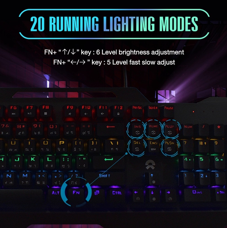 KEYBOARD OKER K527 BLACK - BLUE SWITCH | Advice จ.พิษณุโลก สาขา U020 (ตรงข้ามโรงพยาบาลพุทธชินราช)