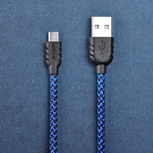 Cable USB To Micro USB (1M,Nylon) 'Remax' Blue