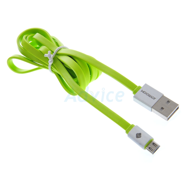 Cable USB To Micro USB (1.5M,แบน) 'Joyroom' Green
