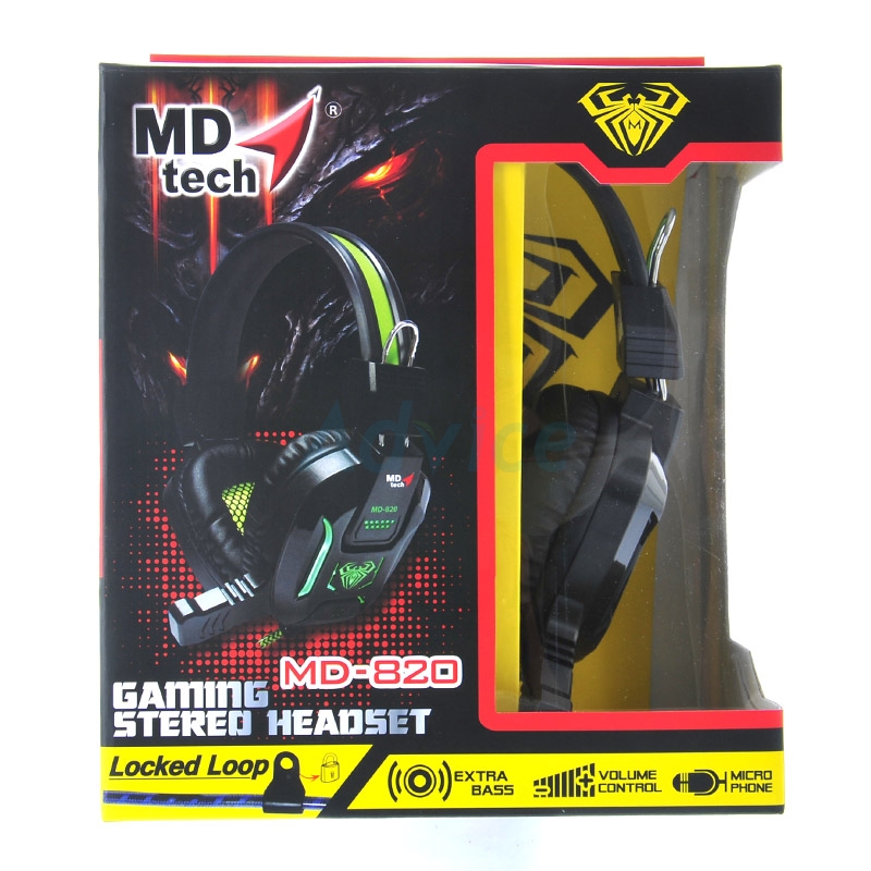 HeadSet 'MD TECH' MD-820 (Black/Green)