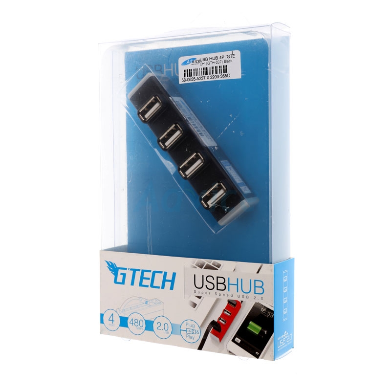 USB HUB 4P 'GTECH' (GTH-307) Black