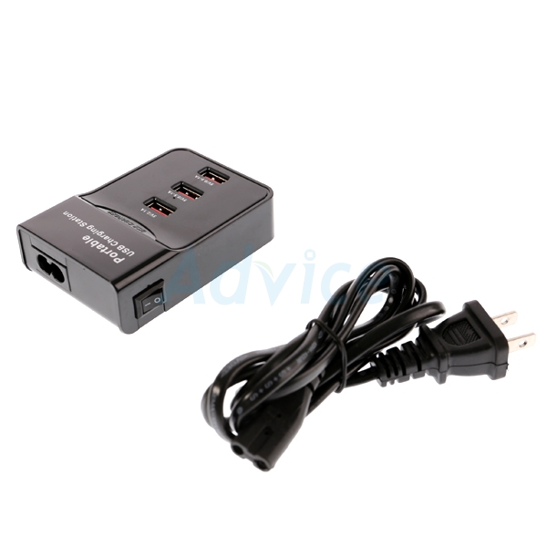 Adapter USB Charger 3 Port (3003) Black