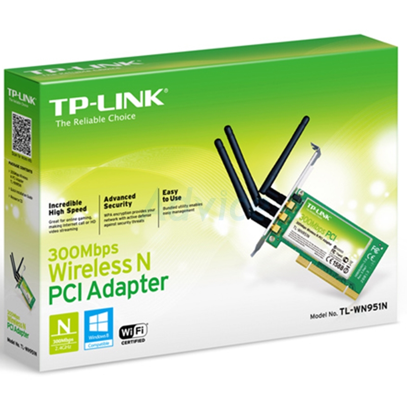 Wireless PCI Adapter TP-LINK (TL-WN951N) N300 (Limited Lifetime)