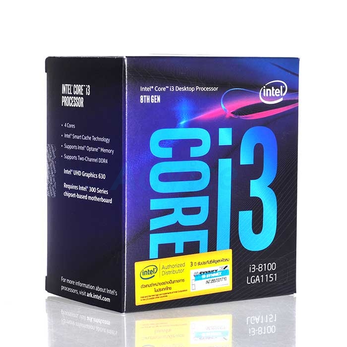 CPU CORE I3-8100 (Box-Ingram/Synnex)