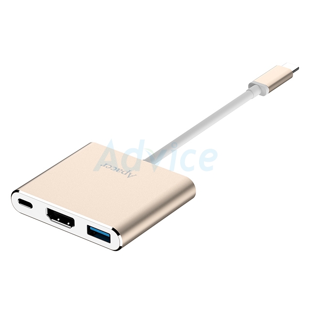 Cable Type-C to USB3.0+HDMI+Type-C HUB 'APACER' Gold (DH610)