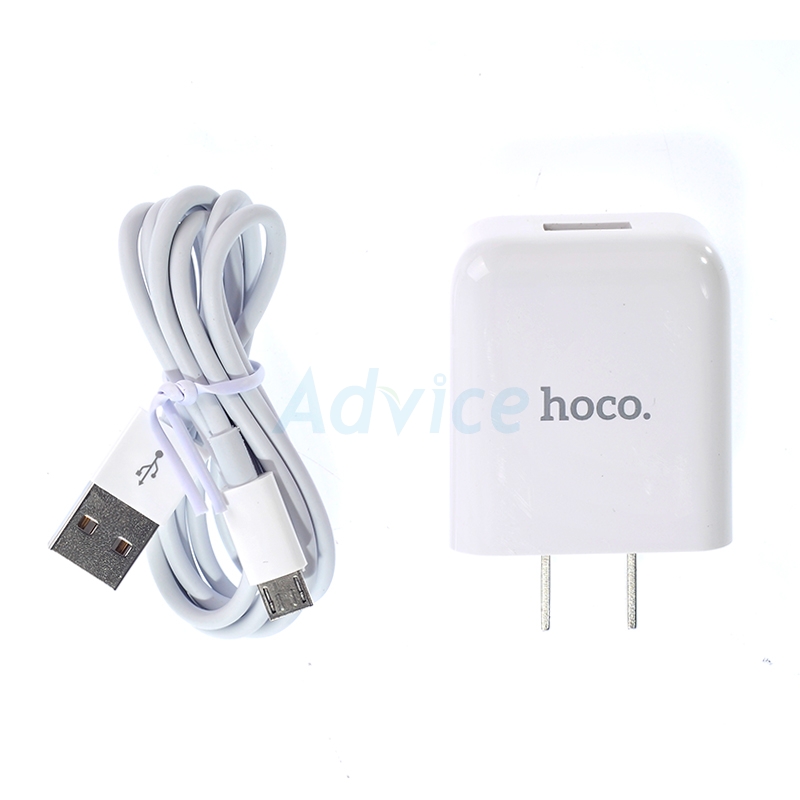 Adapter(2A)1USB+Micro USB Cable (C49) 'HOCO' White