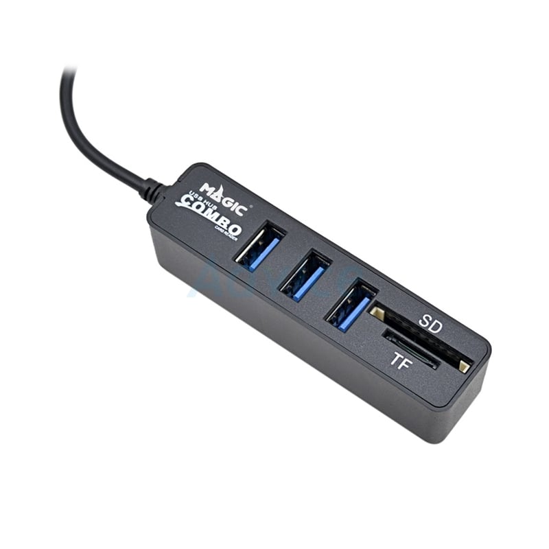 3 Port USB HUB v2.0 + Card Reader MAGIC TECH MT-18 (Black)