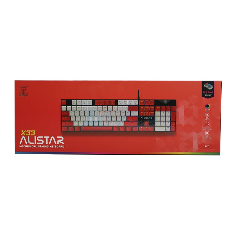 K/B NUBWO-X ALISTAR X33 BLUE-SWITCH (RED/WHITE)