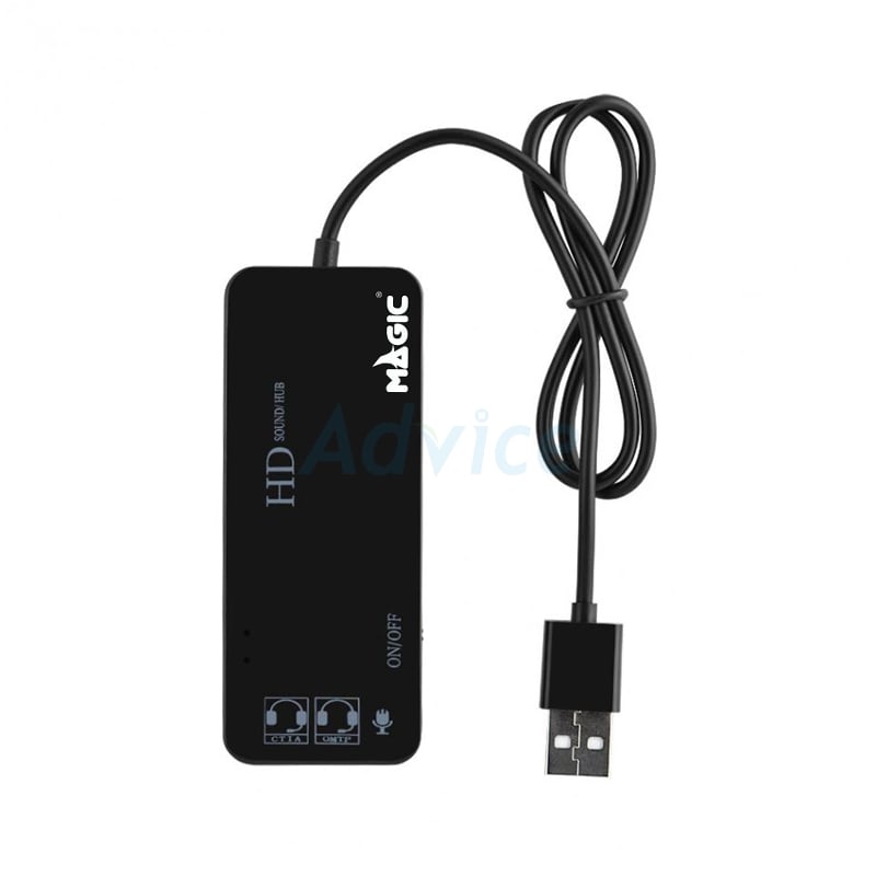 3 Port USB Hub v2.0 + SOUND MAGIC TECH MT-37 (Black)