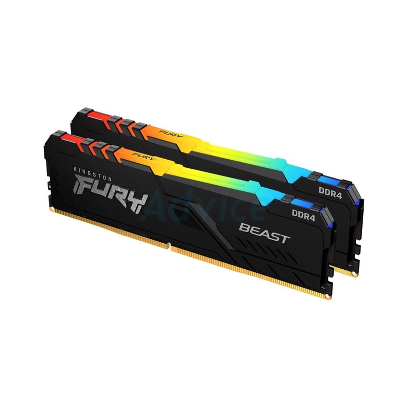 DDR4(3600)32GB (16GBX2) Kingston (FURY Beast/RGB/KF436C18BBAK2/32 ...