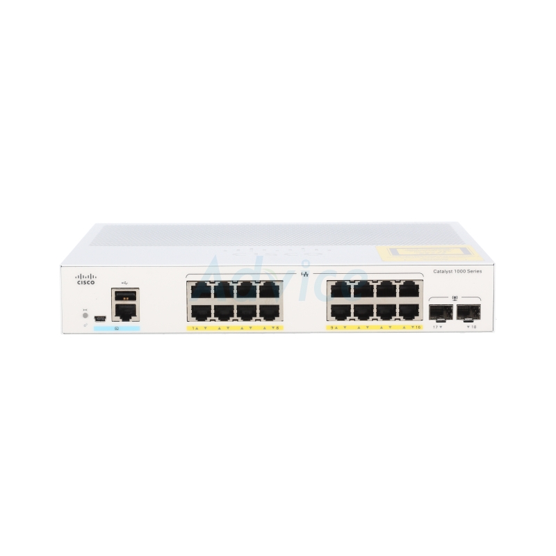 Gigabit Switching Hub CISCO Catalyst (C1000-16P-E-2G-L) 16 Port POE + 2 ...
