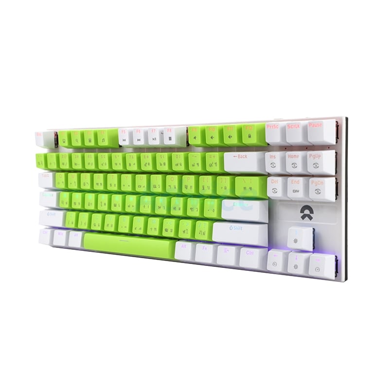 KEYBOARD OKER K425 WHITE/GREEN - BLUE-SWITCH
