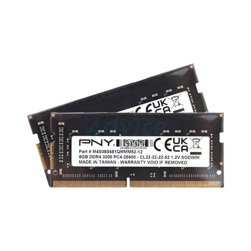 Note Book DDR4(3200)16GB(8GBX2) PNY (Black/MN16GK2D43200-TB)