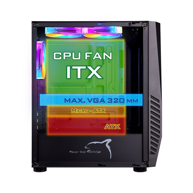 ATX CASE (NP) ITSONAS JUPITER ARGB BLACK