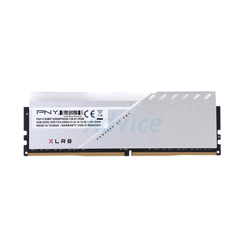 RAM DDR4(3200) 16GB (8GBX2) PNY XLR8 RGB SILVER (MD16GK2D4320016XSRGB)