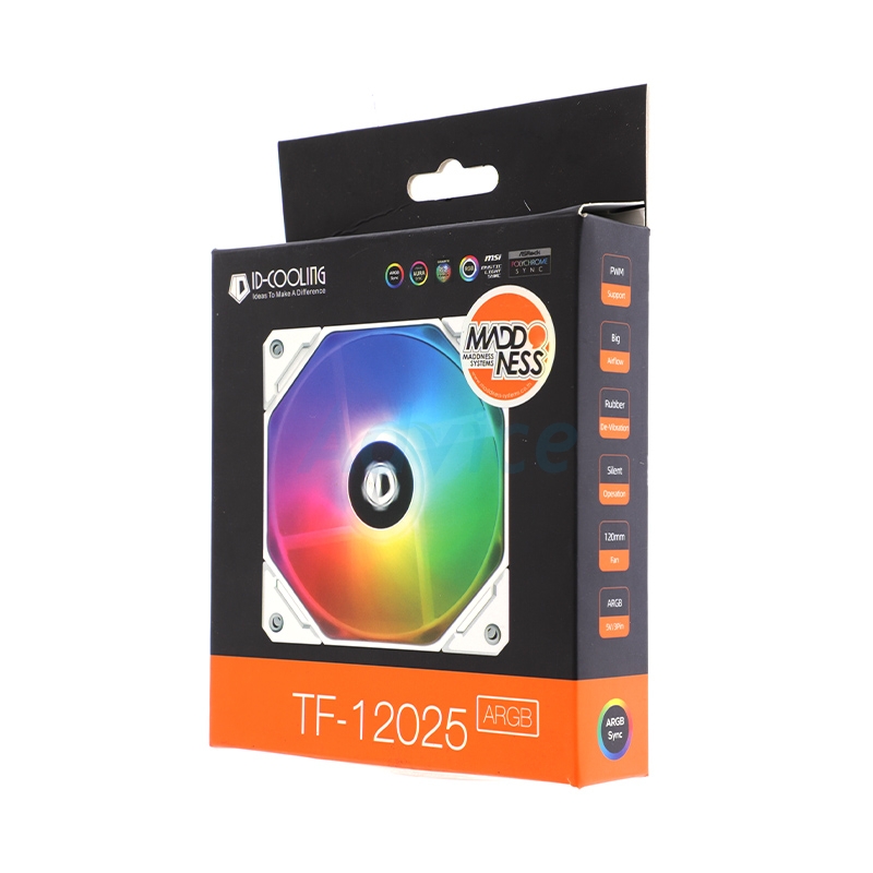 FAN CASE 12CM ID-COOLING TF-12025 SNOW ARGB | Advice จ.ปราจีนบุรี สาขา ...