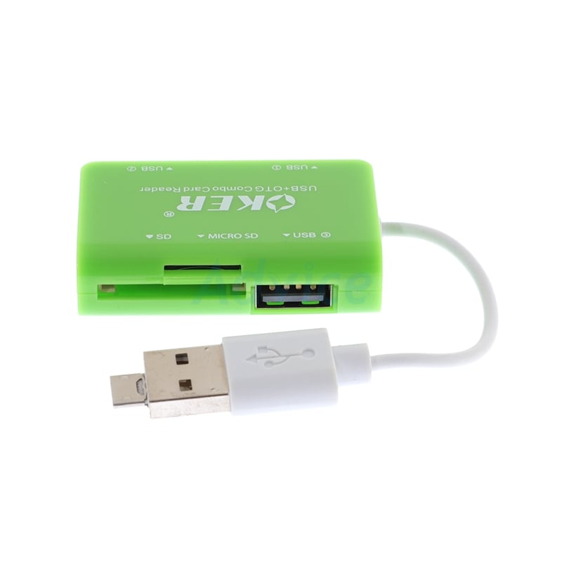 3 Port USB HUB v2.0 + Card Reader OKER 1505 (Green)