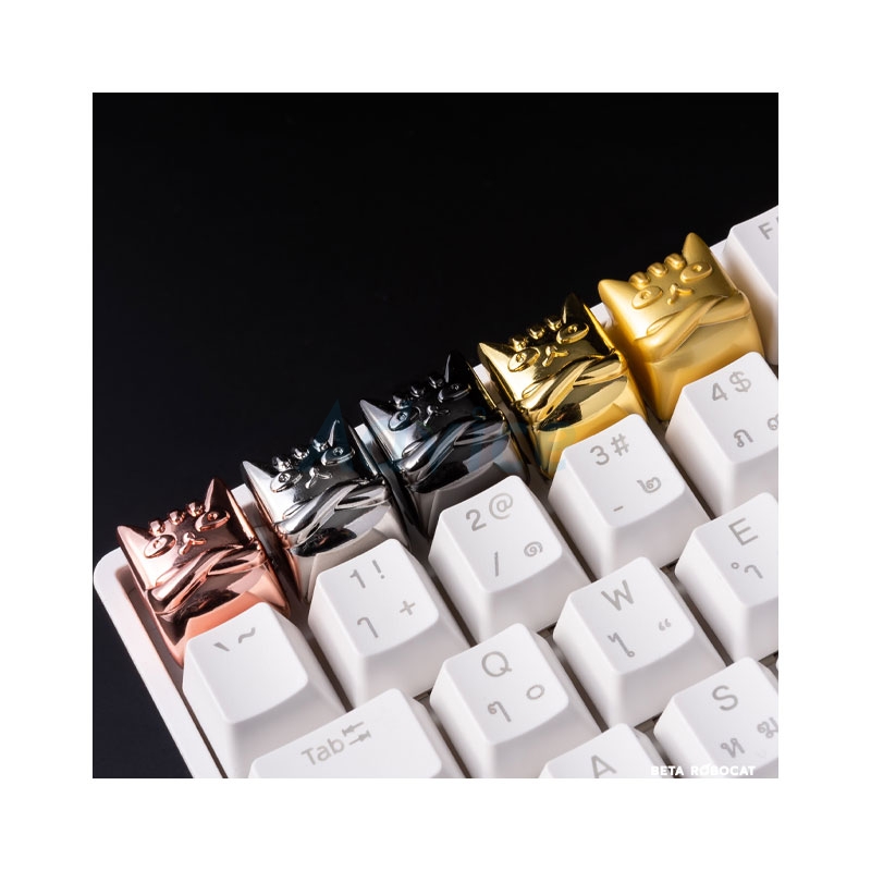 KEYCAPS LOGA METALLIC KEYCAP SERIES BETA THE ROBO CAT GOLD | Advice จ. ...