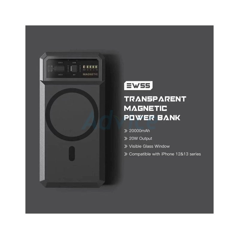 POWER BANK 20000 mAh ELOOP (EW55-Wireless) Gray