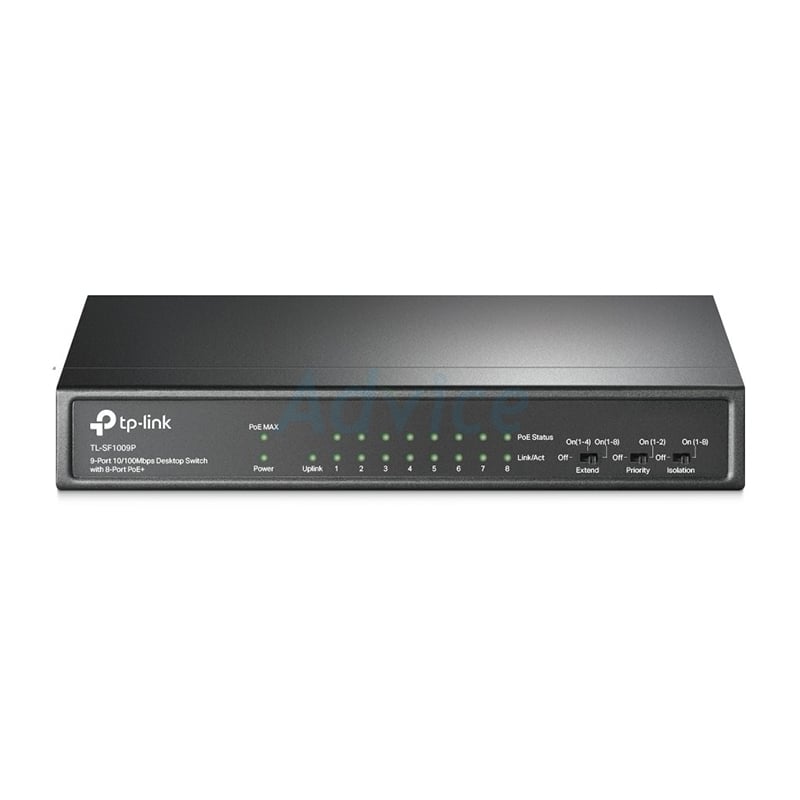 Switching Hub 8 Port TP-LINK TL-SF1009P (7,8 POE ,+1 Uplink)