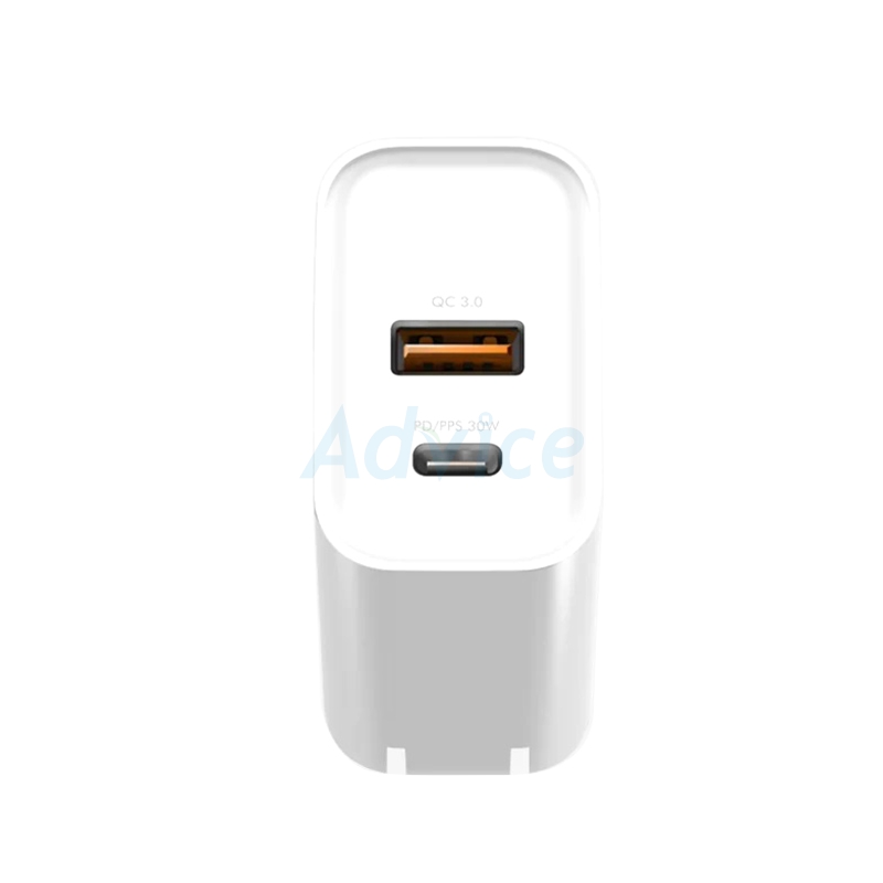 Adapter 2 Ports (1USB+1Type-C) Charger BAZIC (PD30W) White | Advice จ. ...