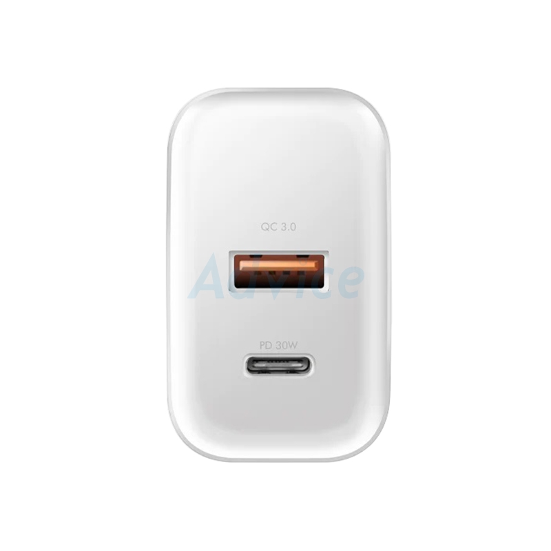 Adapter 2 Ports (1USB+1Type-C) Charger BAZIC (PD30W) White | Advice จ. ...