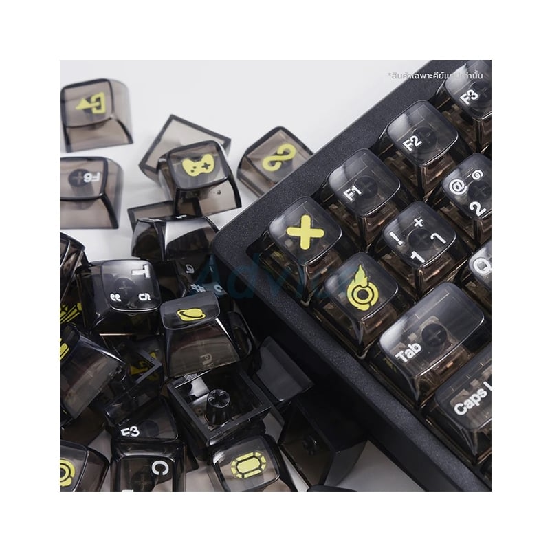 KEYCAPS LOGA CRYSTAL KEYCAPS SET PROFILE GDA 132 ดำใส (OBSIDIAN)
