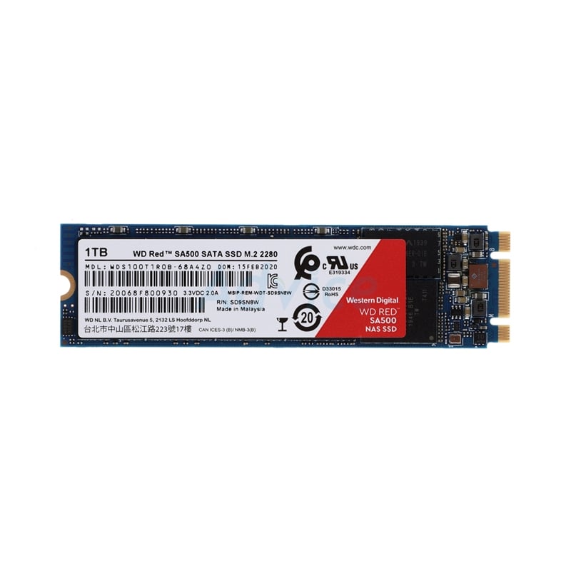 SSD M.2 2280 SATA 1.TB (5Y) WD Red SA500 (WDS100T1R0B)