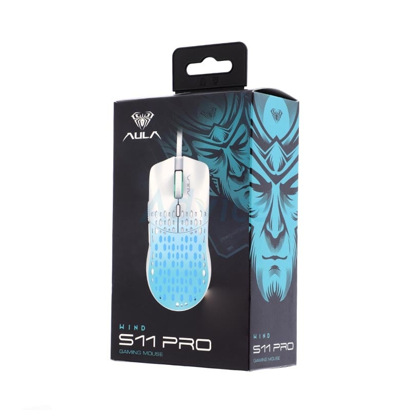MOUSE AULA S11PRO WHITE/BLUE