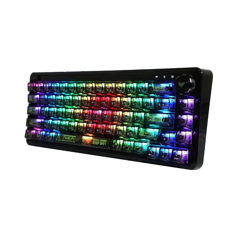 WIRELESS/BLUETOOTH KEYBOARD AULA F68 BLACK WHITE-SWITCH