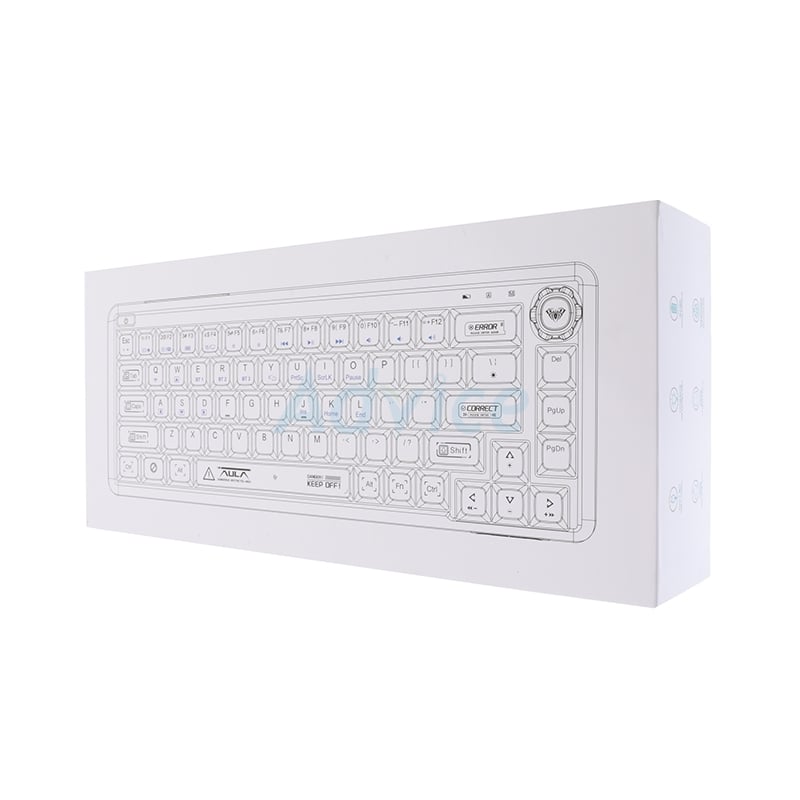 WIRELESS/BLUETOOTH KEYBOARD AULA F68 BLACK WHITE-SWITCH