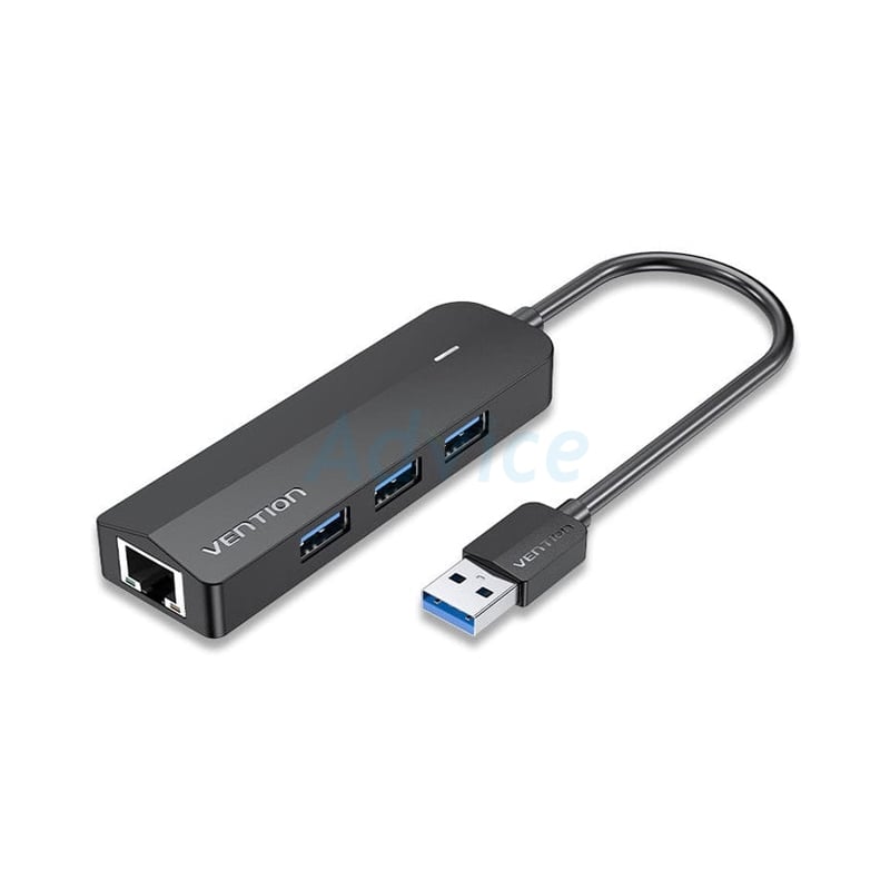 4 Port USB HUB v2.0 + LAN VENTION CHNBB (Black)