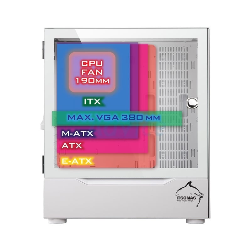 E-ATX CASE (NP) ITSONAS MAGICIAN ARGB TG (WHITE)