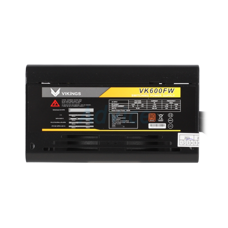 POWER SUPPLY (80+ BRONZE) 600W VIKINGS VK 600FW
