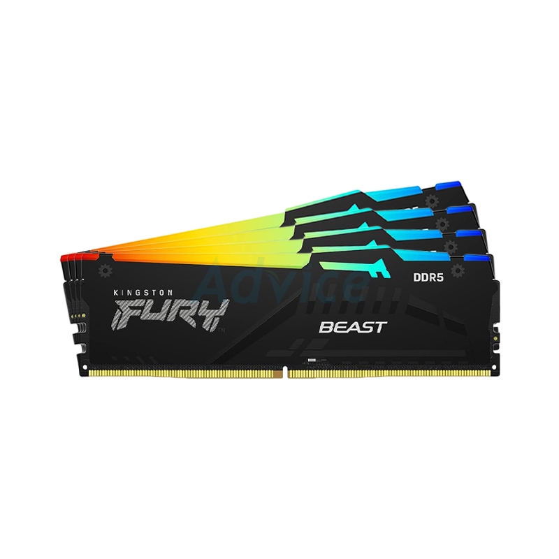 RAM DDR5(5200) 128GB (32GBX4) KINGSTON FURY BEAST RGB (KF552C40BBAK4 ...
