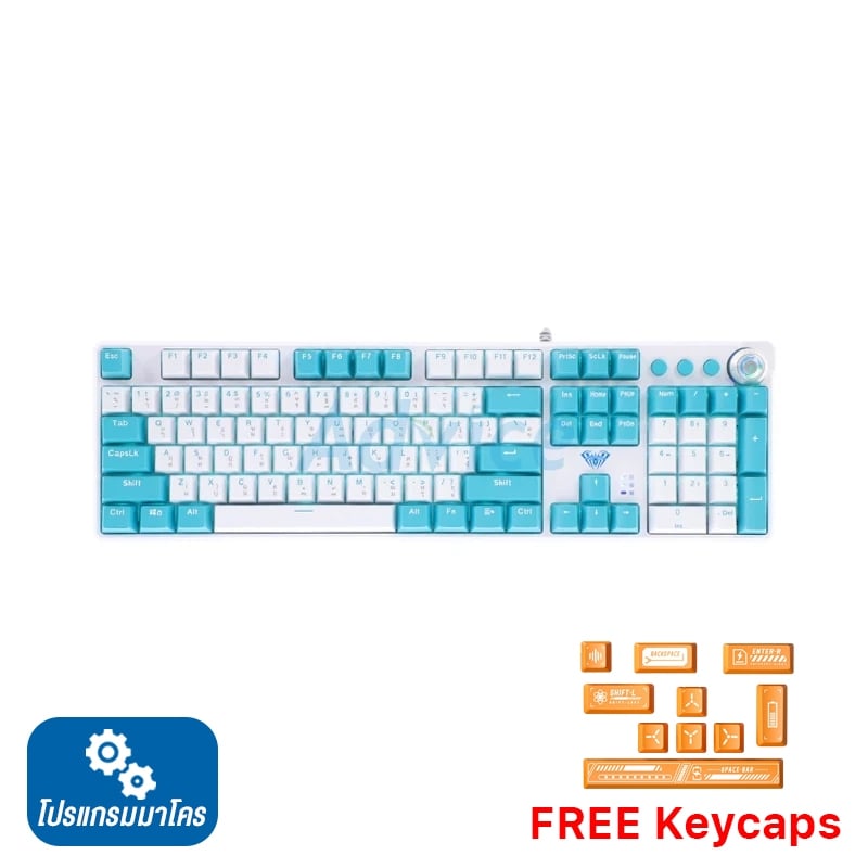 KEYBOARD AULA F2088 PRO GREEN/WHITE BLUE-SWITCH | Advice จ.ระยอง A025 ...