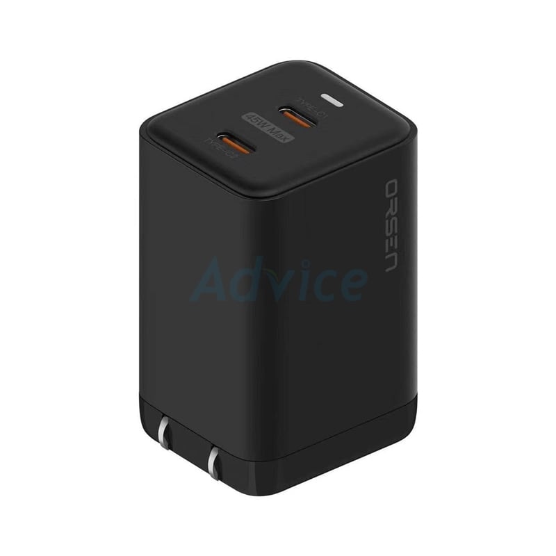 Adapter 2 Ports (Type-C) Charger ORSEN (45W,C11) Black