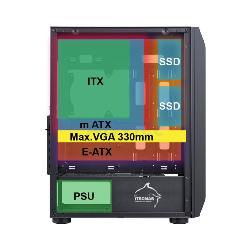 E-ATX CASE (NP) ITSONAS TANK ARGB TG (BLACK)