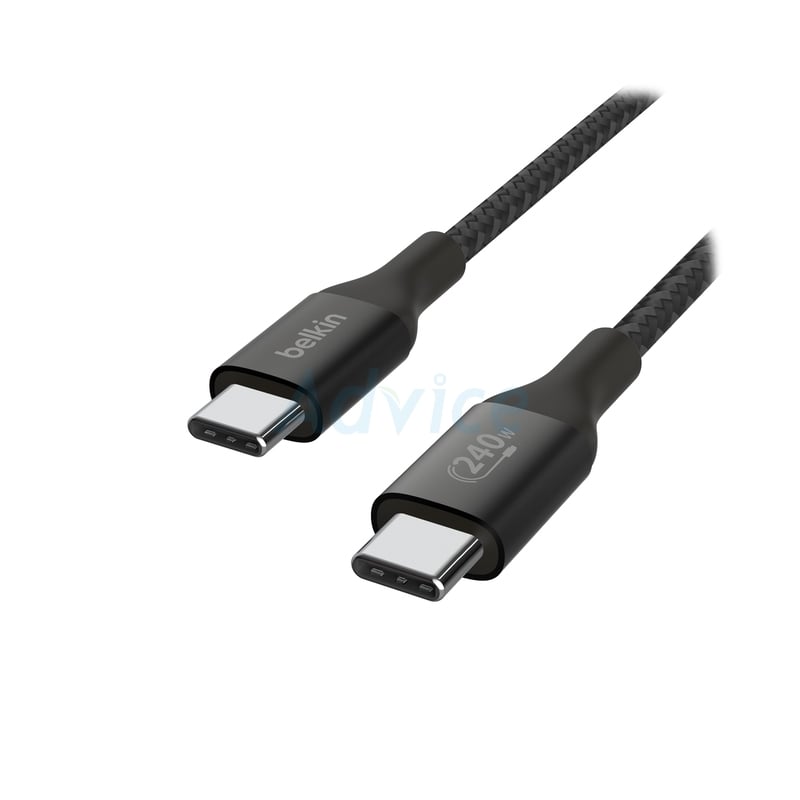 2M Cable Type-C To Type-C BELKIN (240W-Braided,CAB015bt2MBK) Black