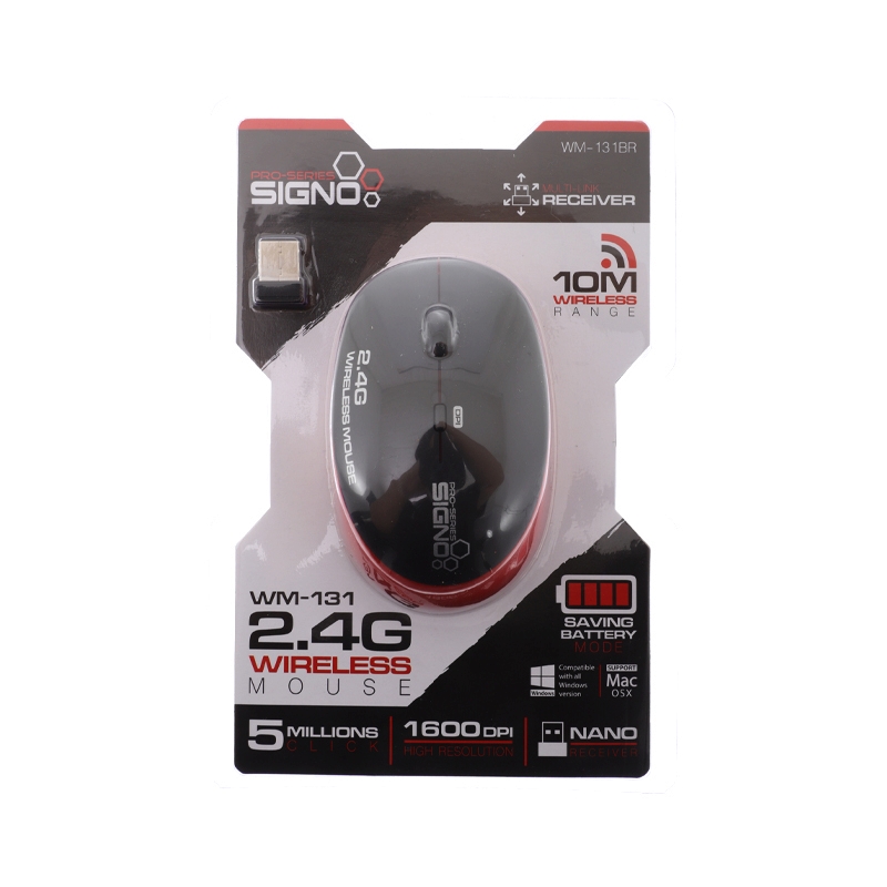 W-OPT. SIGNO WM-131BR BLACK/RED | Advice จ.ตราด สาขา A006 (ติดร้านเมย์ซุปเปอร์มาร์เก็ต)