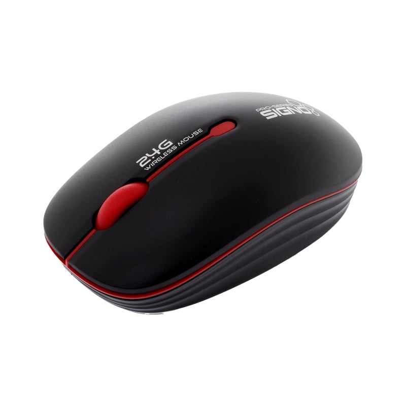WIRELESS MOUSE SIGNO WM-140BR SILENT BLACK/RED