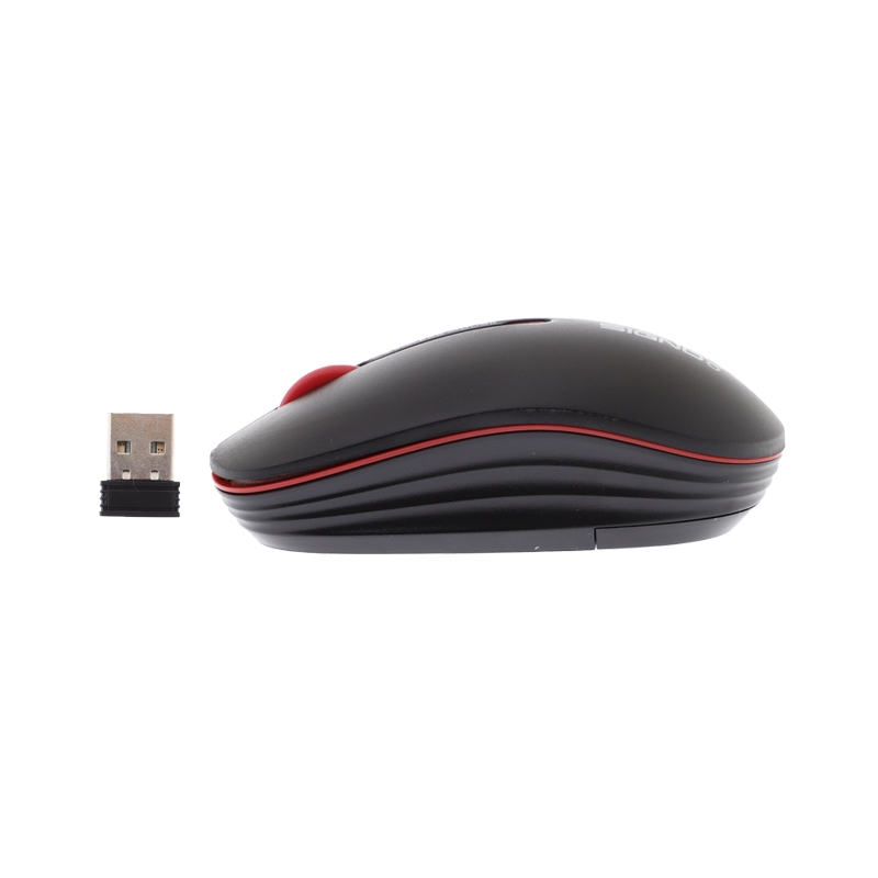 WIRELESS MOUSE SIGNO WM-140BR SILENT BLACK/RED