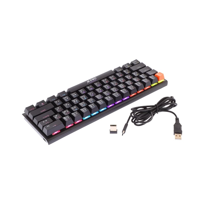 WIRELESS KEYBOARD OKER K69 BLACK - BLUE SWITCH