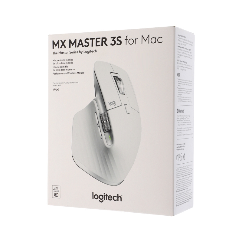 MOUSE WIRELESS LOGITECH MX MASTER 3S FOR MAC PALE GREY (BLUETOOTH)