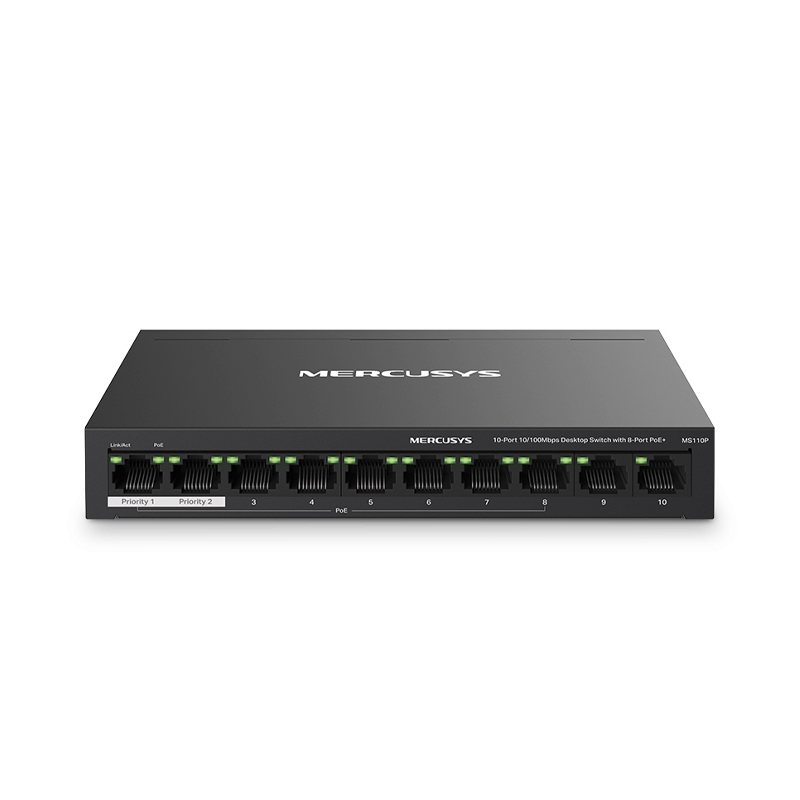 Switching Hub 10 Port MERCUSYS (MS110P) (7,8-Port PoE)