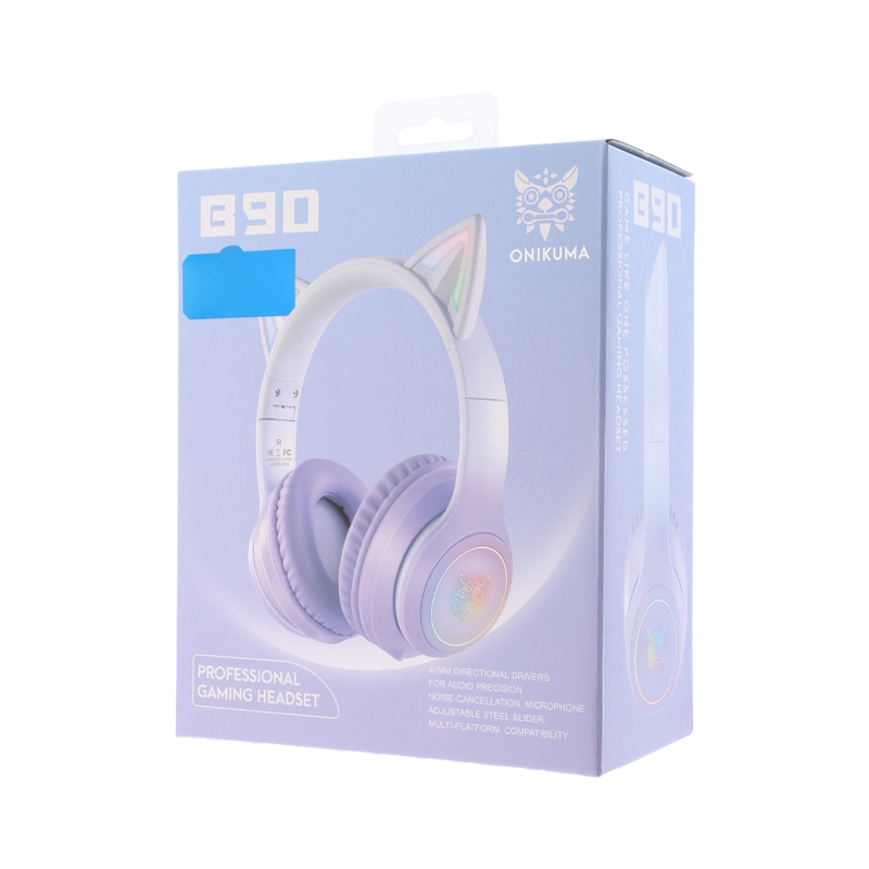 BLUETOOTH HEADSET (2.1) ONIKUMA B90 CAT EAR BLUETOOTH GRADIENT | Advice ...
