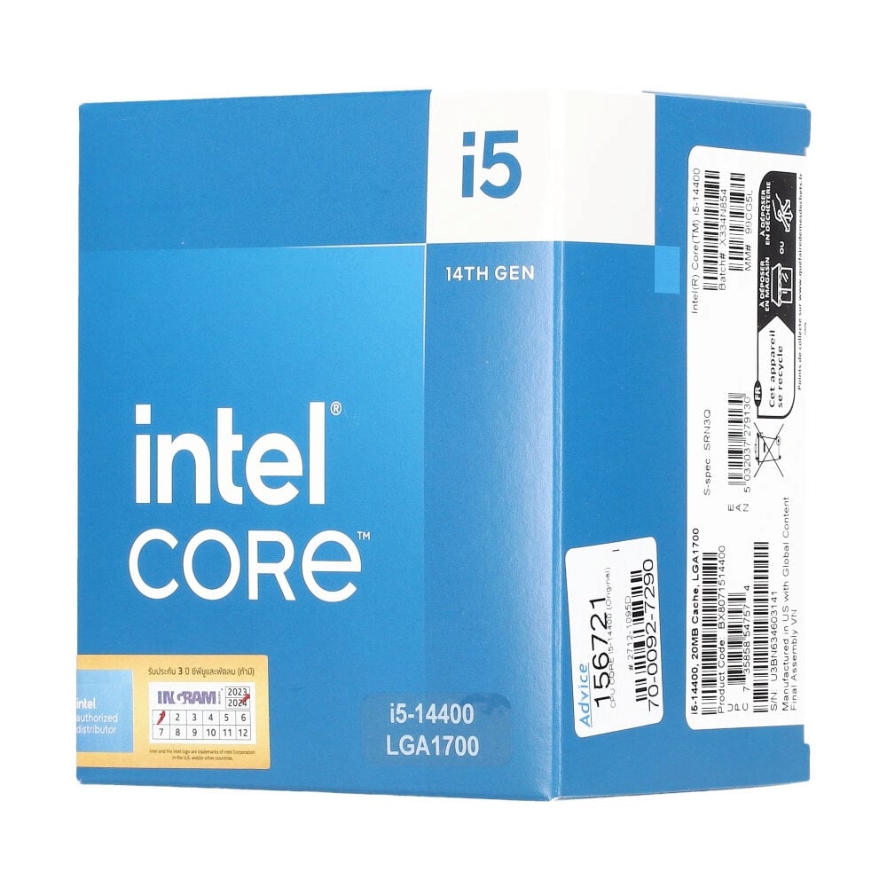 CPU INTEL CORE I5-14400 LGA 1700 | Advice จ.ฉะเชิงเทรา สาขา A003 (ใกล้โรงหนังกิตติ)
